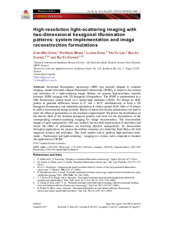 (PDF) High-resolution light-scattering imaging with two-dimensional hexagonal illumination ...