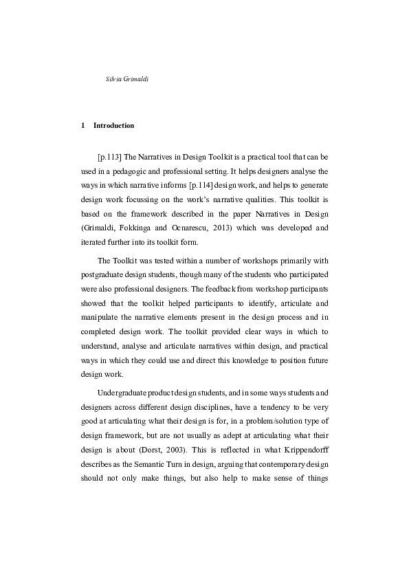 (PDF) Narratives in design toolkit