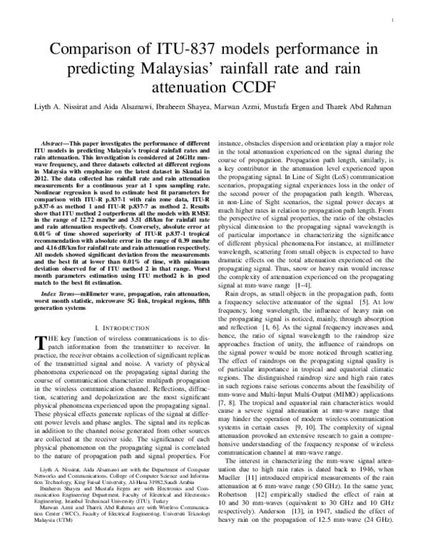 (PDF) Comparison of ITU-837 models performance in predicting Malaysias ...