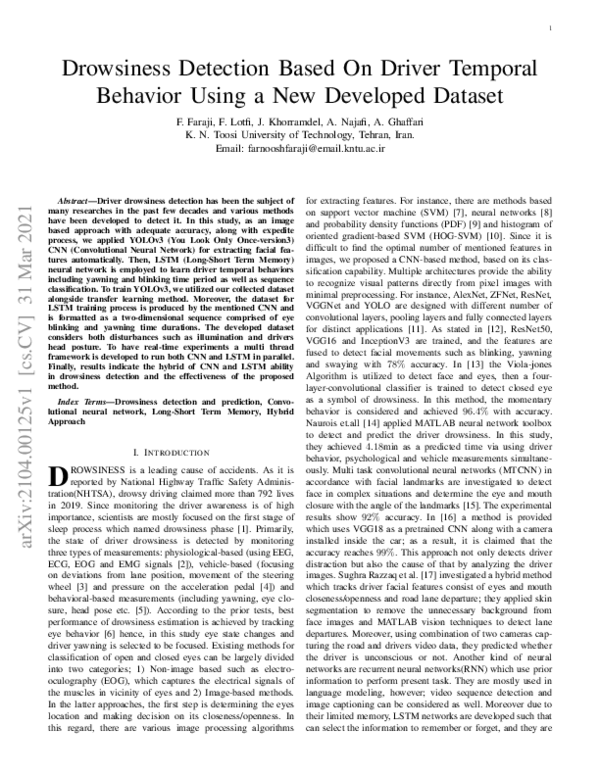 (PDF) Drowsiness Detection Based On Driver Temporal Behavior Using a ...