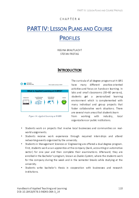 (PDF) Lesson Plans and Course Profiles: Introduction | Regina ...