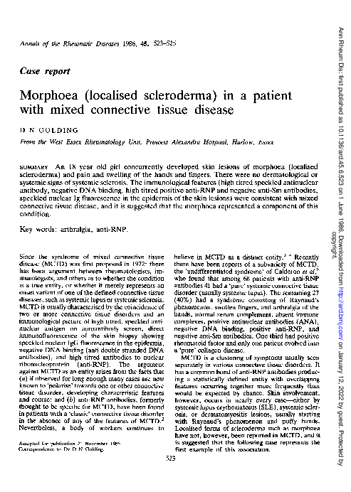 (PDF) Morphoea (localised scleroderma) in a patient with mixed ...