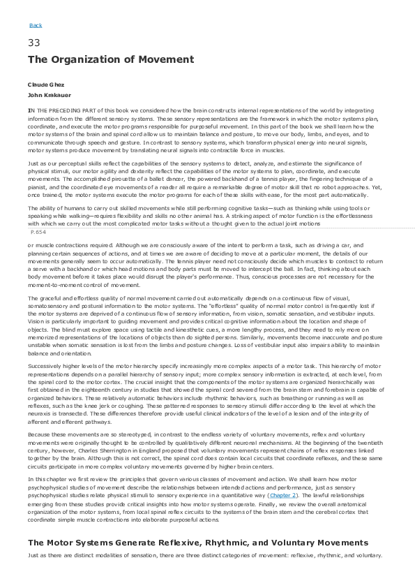 (PDF) Back 33 The Organization of Movement | Claude Ghez - Academia.edu