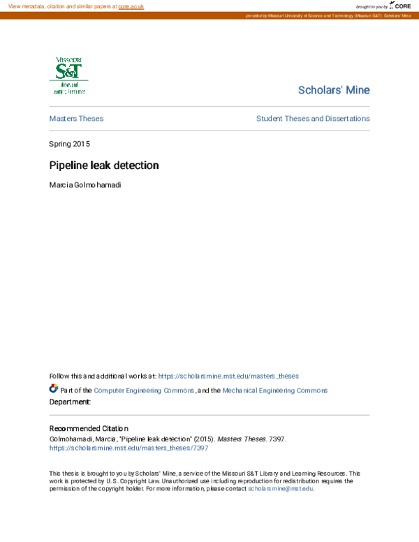 Pdf Pipeline Leak Detection