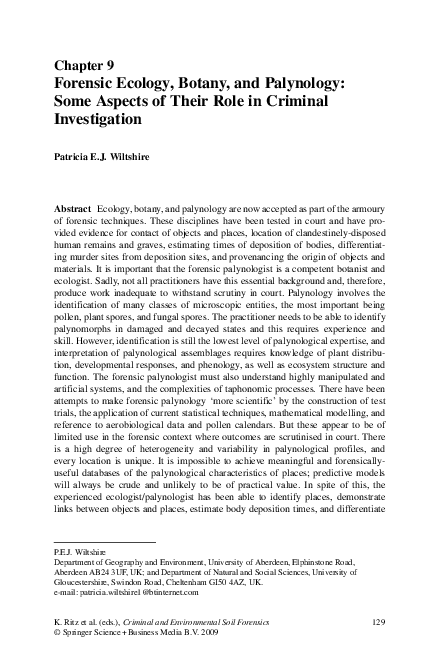 (PDF) Forensic Ecology, Botany, and Palynology: Some Aspects of Their ...