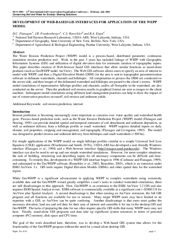Pdf Development Of Web‐based Gis Interfaces For Application Of The