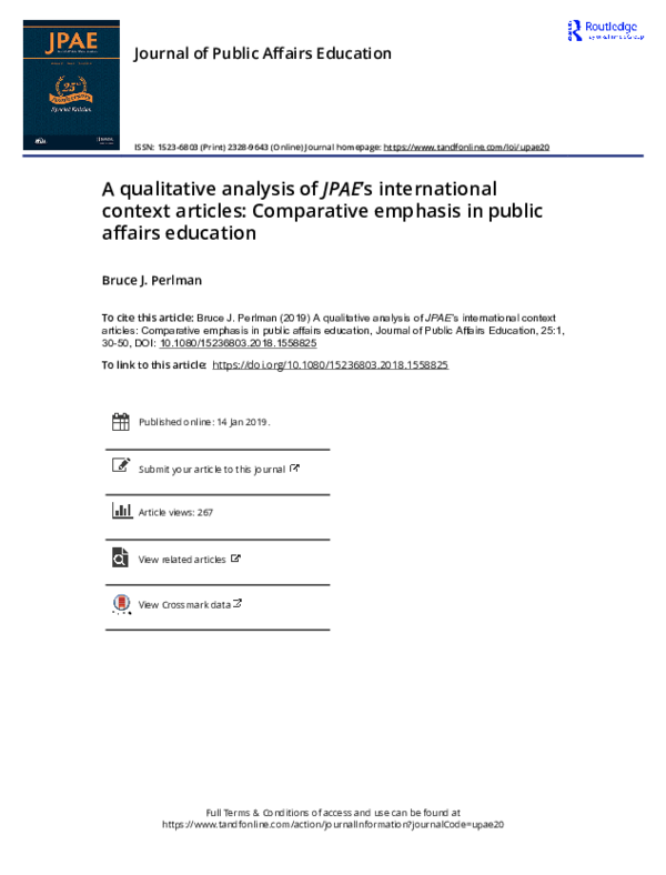 (PDF) A qualitative analysis of JPAE’s international context articles ...