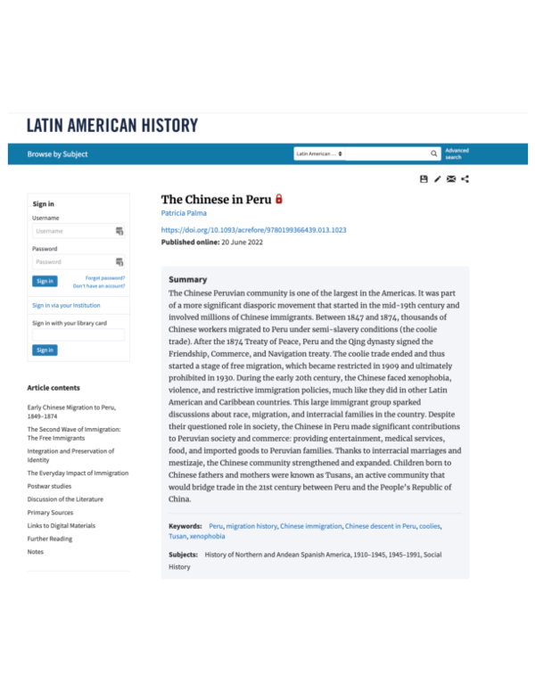 (PDF) The Chinese in Peru