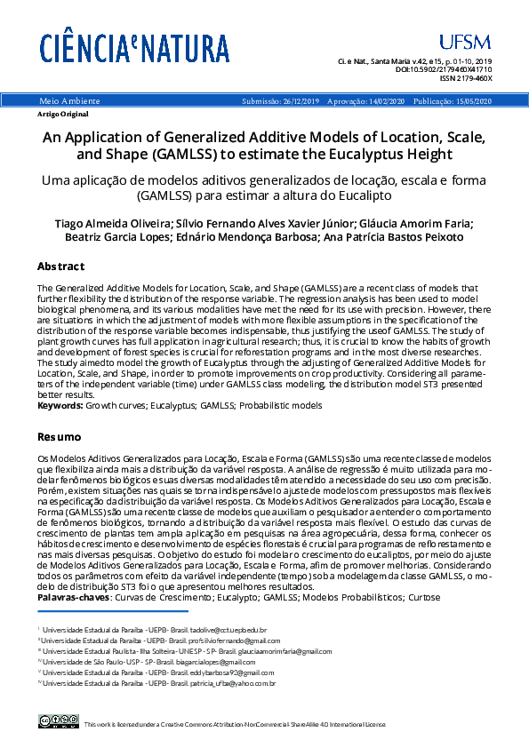 (PDF) An Application of Generalized Additive Models of Location, Scale ...