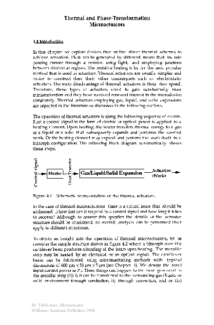 (PDF) Thermal and Phase-Transformation Microactuators | M. Tabib-azar ...