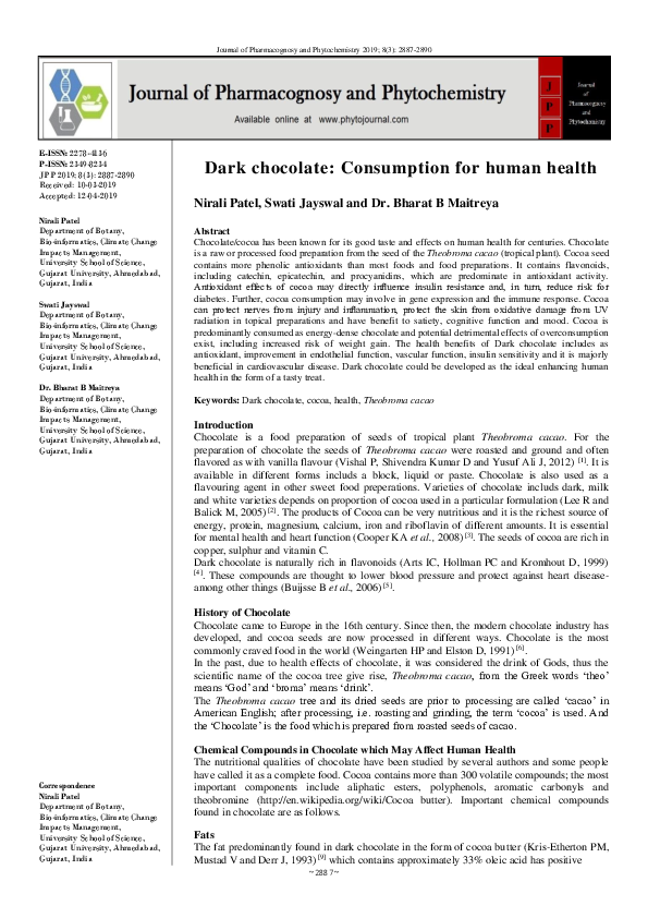 (PDF) Dark chocolate: Consumption for human health