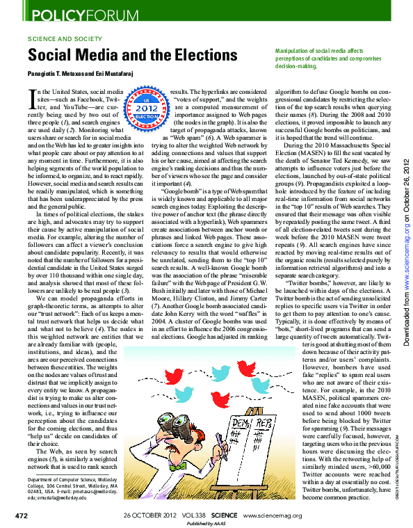 (PDF) Social Media and the Elections