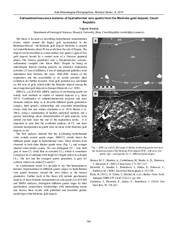 (PDF) Cathodoluminescence textures of hydrothermal vein quartz from the Mokrsko gold deposit ...