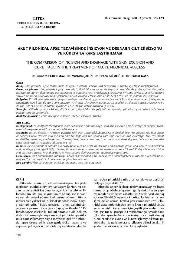(PDF) [The comparison of incision and drainage with skin excision and ...