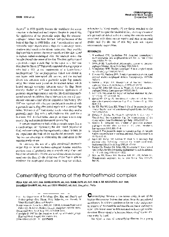 (PDF) Cementifying fibroma of the frontoethmoid complex | Suhel Hasan ...