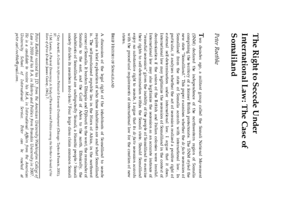 (PDF) The right to secede under international