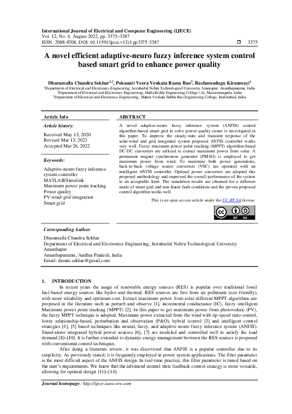 (PDF) A novel efficient adaptive-neuro fuzzy inference system control based smart grid to ...