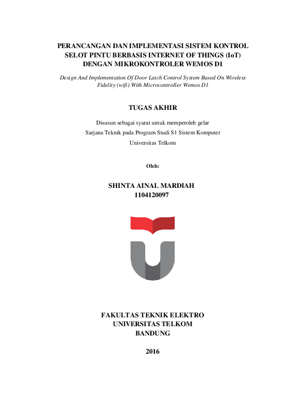 (PDF) PERANCANGAN DAN IMPLEMENTASI SISTEM KONTROL SELOT PINTU BERBASIS ...