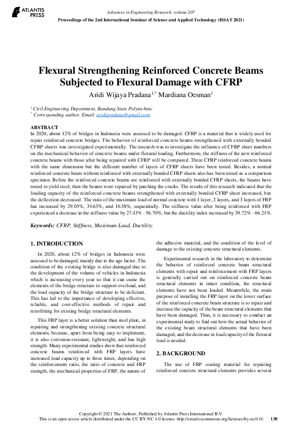 (PDF) Flexural Strengthening Reinforced Concrete Beams Subjected to ...