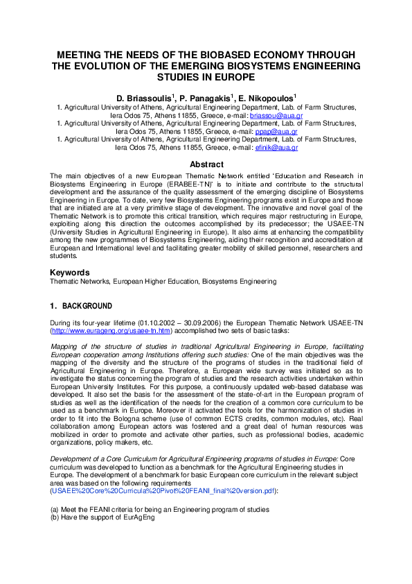 (PDF) Meeting the Needs of the Biobased Economy Through the Evolution ...