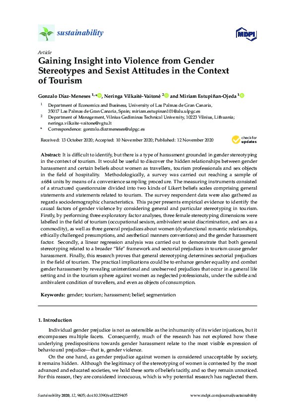 (PDF) Gaining Insight into Violence from Gender Stereotypes and Sexist ...
