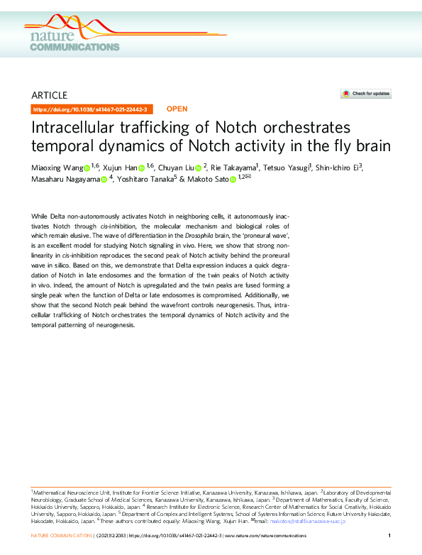 (PDF) Intracellular trafficking of Notch orchestrates temporal dynamics ...