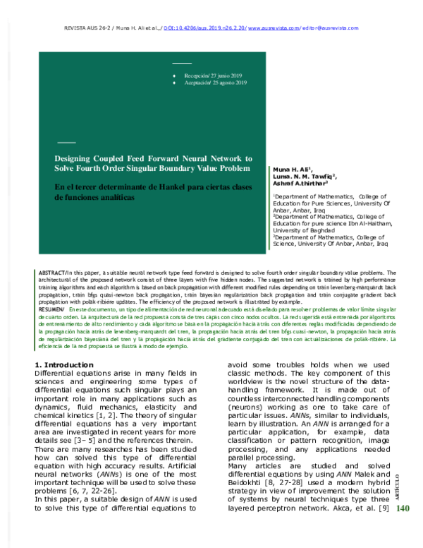 (PDF) Designing Coupled Feed Forward Neural Network to Solve Fourth Order Singular Boundary ...