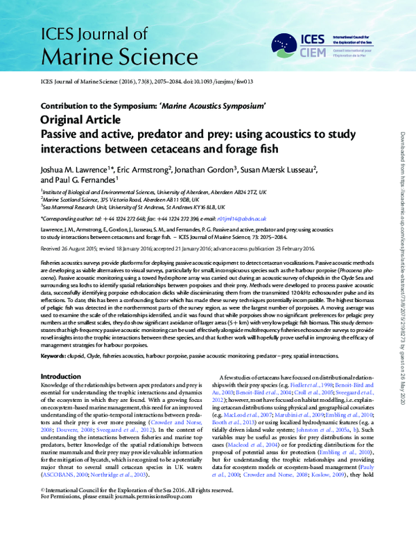 (PDF) Passive and active, predator and prey: using acoustics to study ...