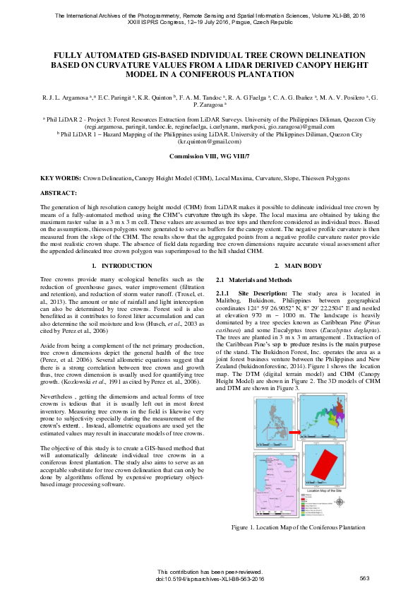 Pdf Fully Automated Gis Based Individual Tree Crown Delineation Based