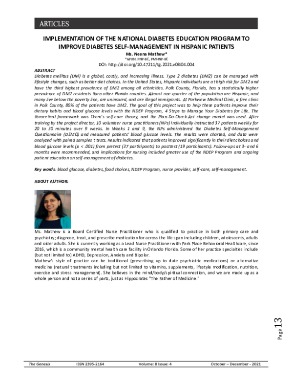 (PDF) Implementation of the National Diabetes Education Program to ...