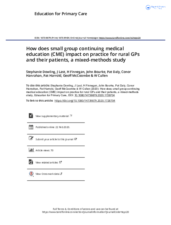 (PDF) How does small group continuing medical education (CME) impact on ...