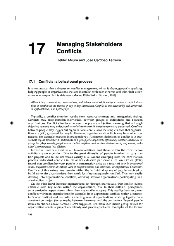(PDF) Managing Stakeholders Conflicts