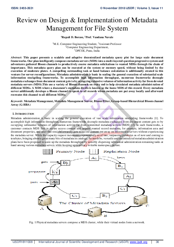 (PDF) Review on Design & Implementation of Metadata Management for File ...