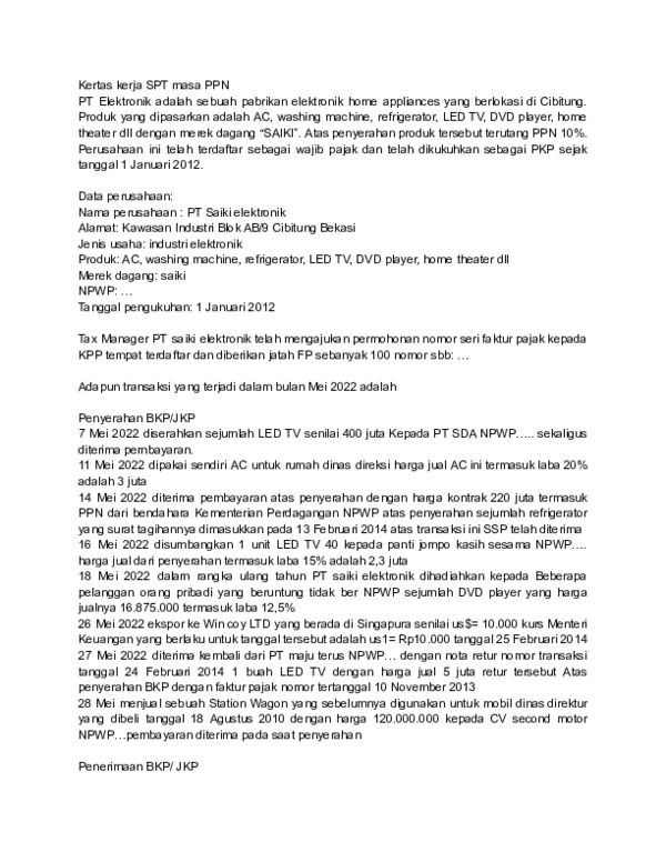 (PDF) Kertas kerja SPT masa PPN