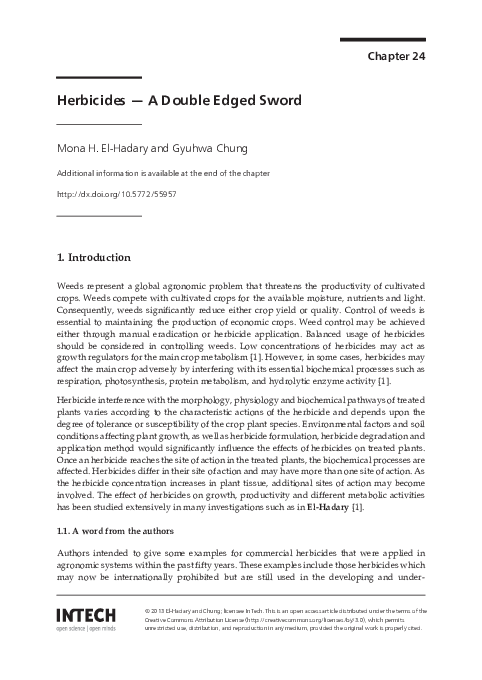 (PDF) Herbicides — A Double Edged Sword