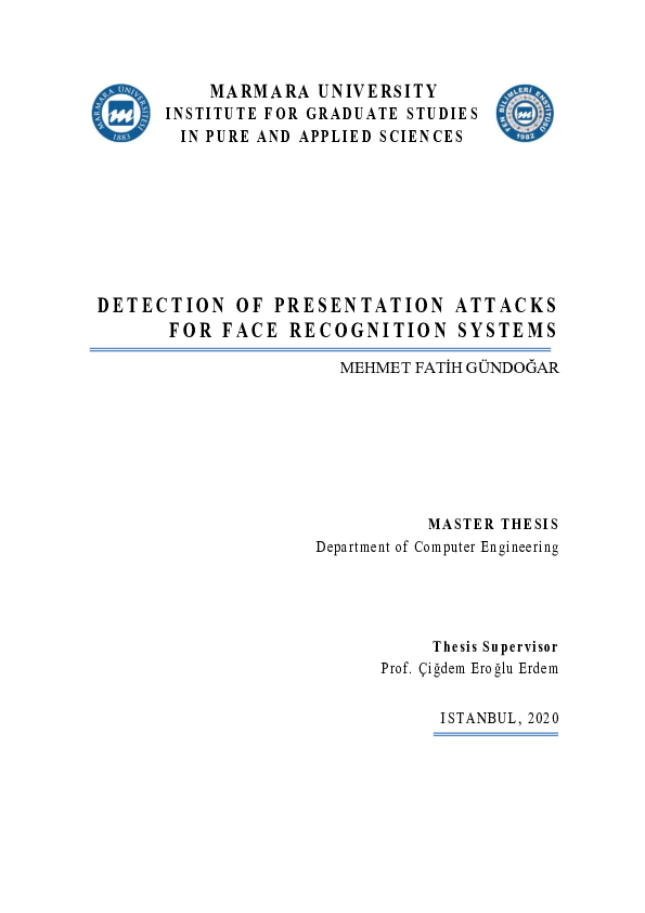 (PDF) Detection of presentation attacks for face recognition systems