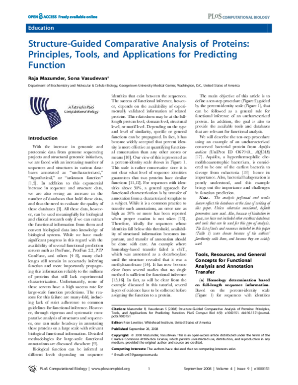 (PDF) Education Structure-Guided Comparative Analysis of Proteins ...