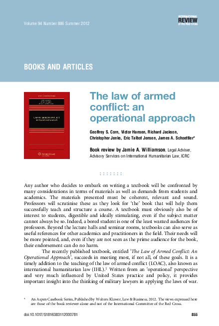 (PDF) The law of armed conflict: an operational approach