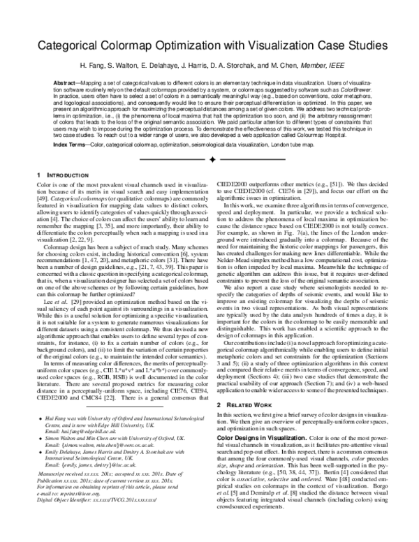 (PDF) Categorical Colormap Optimization with Visualization Case Studies
