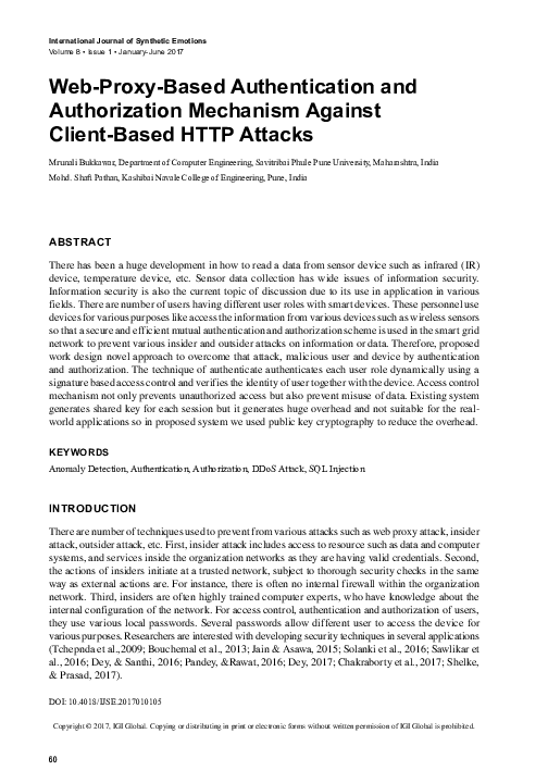 (PDF) Web-Proxy-Based Authentication and Authorization Mechanism Against Client-Based HTTP Attacks