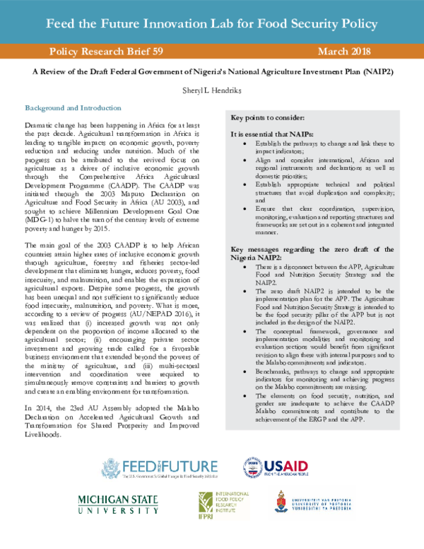 (PDF) A Review of the Draft Federal Government of Nigeria's National ...