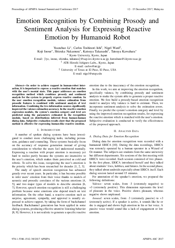 (PDF) Emotion recognition by combining prosody and sentiment analysis ...
