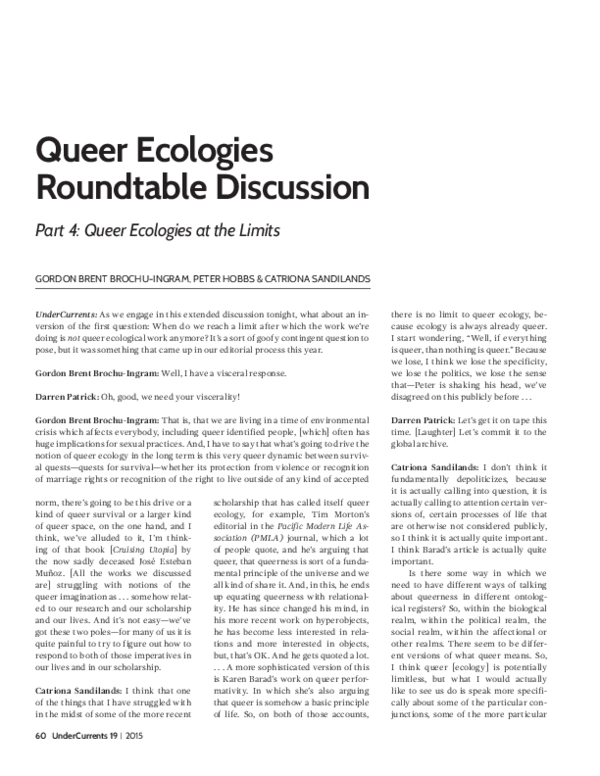 (PDF) Part 4: Queer Ecologies at the Limits