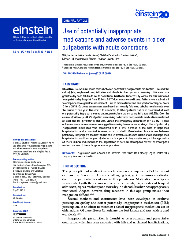 (PDF) Use of potentially inappropriate medications and adverse events ...