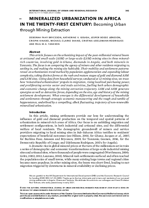 (PDF) Mineralized Urbanization in Africa in the Twenty-First Century ...