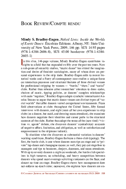 (PDF) Mindy S. Bradley-Engen, Naked Lives: Inside the Worlds of Exotic ...