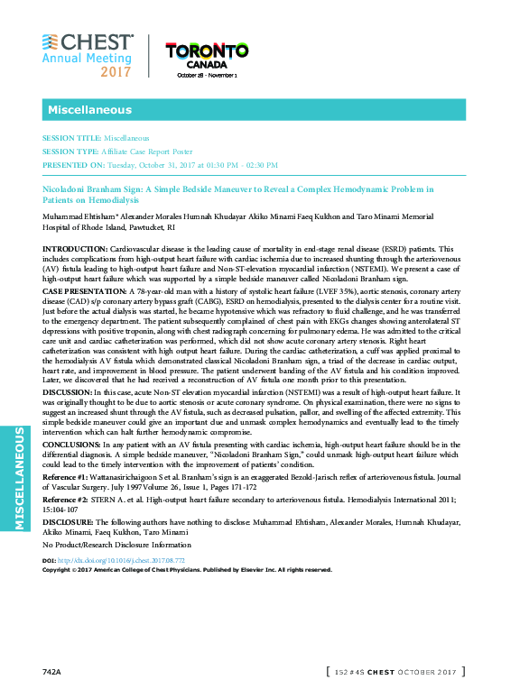(PDF) Nicoladoni Branham Sign: A Simple Bedside Maneuver to Reveal a ...