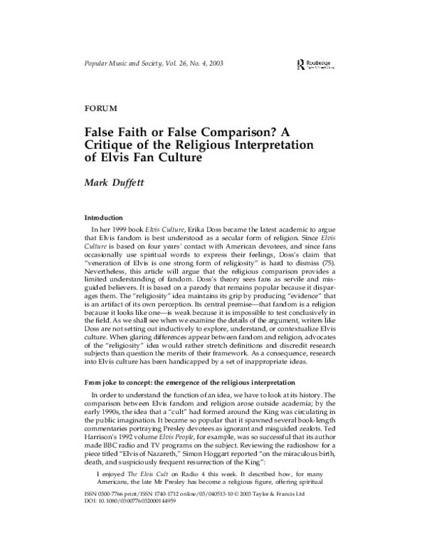 (PDF) False Faith or False Comparison? A Critique of the Religious ...