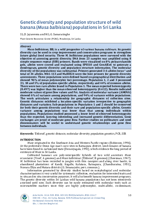(PDF) Genetic diversity and population structure of Saccharomyces ...