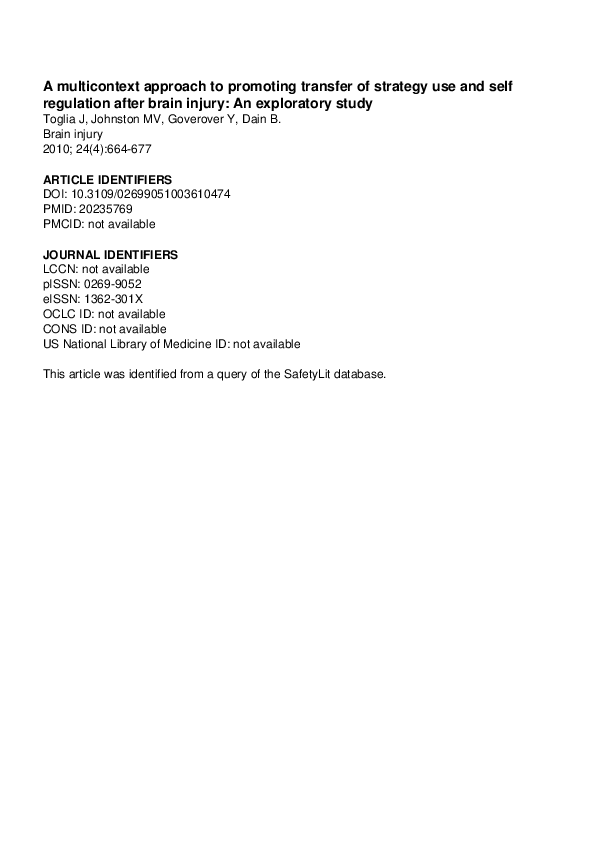 (PDF) A multicontext approach to promoting transfer of strategy use and ...